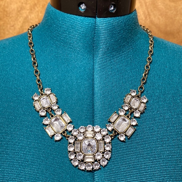J. Crew | Jewelry | J Crew Necklace W Acrylic Stones Brassy Colored ...